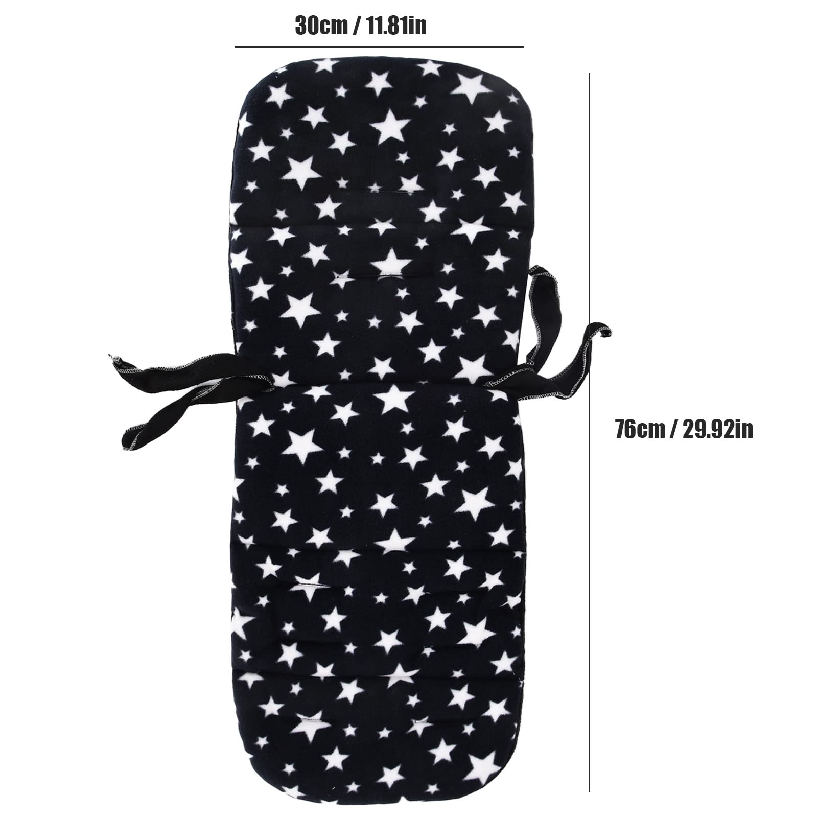 Pinsofy Baby Pushchair Cushion, 2 Same Sides Universal Baby Stroller Cushion Pad for Infant Pram( [Black Star] )