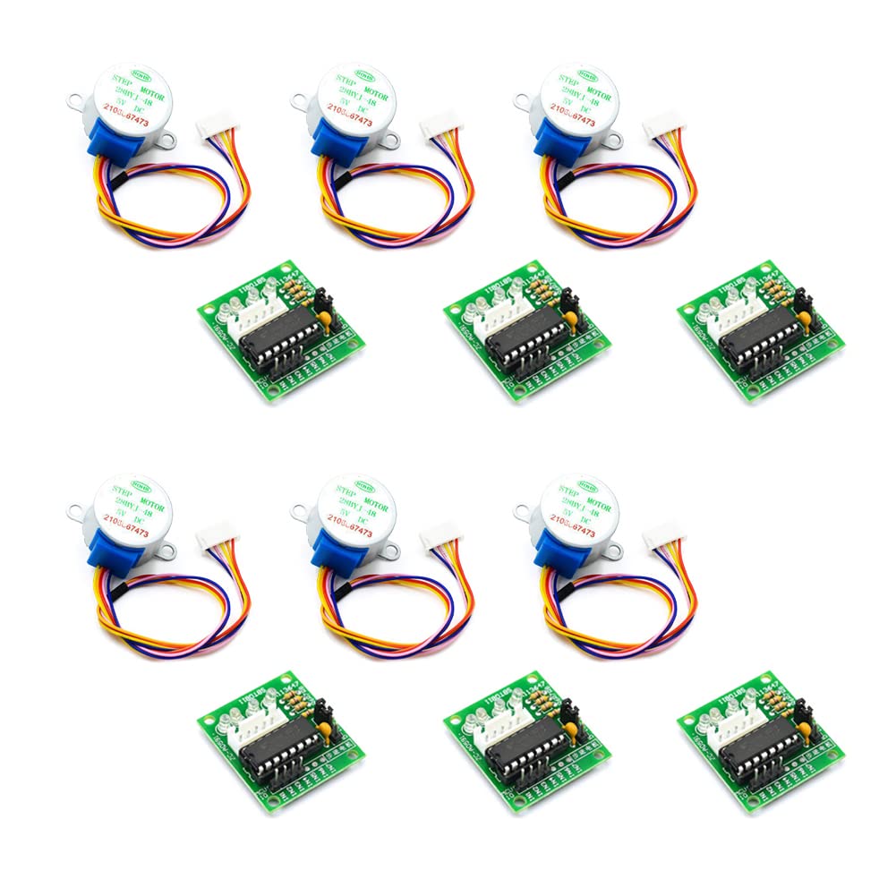 SYUAB 6 PCS 28BYJ-48 ULN2003 5V Stepper Motor +ULN2003 Driver Board for DIY Kit Arduino PI PIC Raspberry Pi