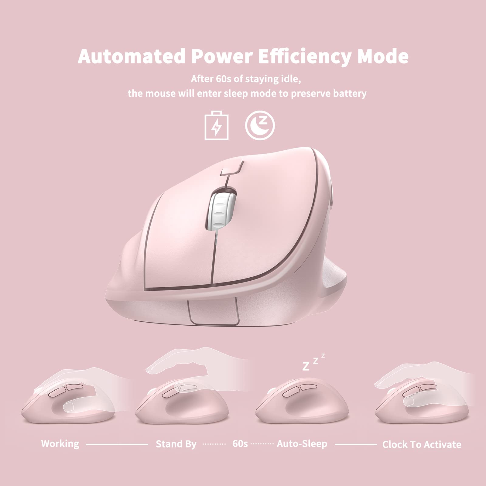 MICROPACK Digitally Yours Ergonomic Wireless Mouse with USB Receiver for PC, Laptop and Desktop, Pink