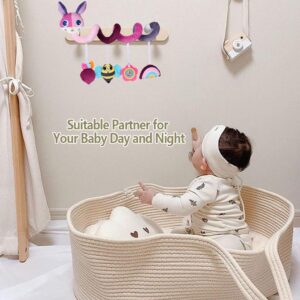 AIPINQI Spiral Activity Toy, Baby Car Seat Toys Comfortable Pram Crib Plush Toy for Boys Girls Colorful Spiral Hanging Toys for Car Seat, Rabbit