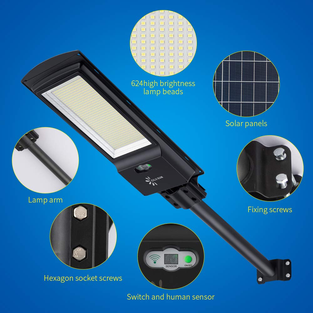 CILU SUM Solar Lights,300W Solar Street Light Outdoor Lighting,936 LEDs,6500k Daylight Outdoor Motion Sensor with Remote Control,IP65 Waterproof Security Area Flood Light,for parking lot,yard,barn,etc