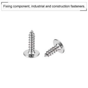 uxcell 2x8mm Self Tapping Screws Phillips Pan Head with Washer Screw 304 Stainless Steel Fasteners Bolts 50Pcs 2x6mm 50Pcs