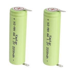 kastar 2-pack 1.2v 2200mah ni-mh battery compatible with braun 7540 7570 7630 7680 7690 7765 7785 7795 micron vario 3 xp 5615 dantona razor-17 razor-19 exell battery ebr-17 ebr-19 omega cl511