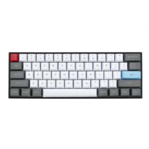 keycap set 61 keys white&grey keycap set oem profile pbt thick ansi layout keycaps for gaming keyboard (color : white+grey, size : 61 keys)