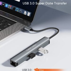 CableCreation 6-in-1 USB-C Hub with 4K 60HZ HDMI Bundle with USB B to USB C Printer Cable 6.6FT