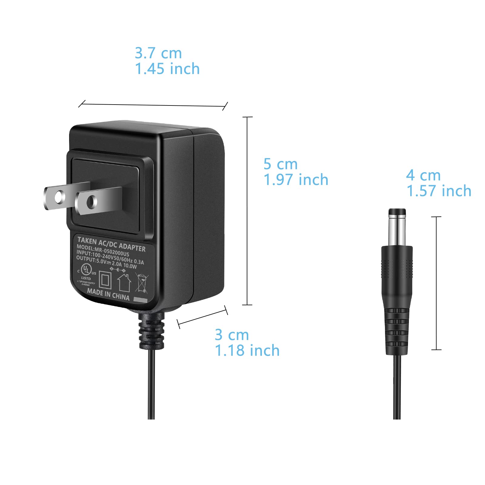 12V AC/DC Power Supply Adapter Compatible with Roku 3 (4230R 4230CA 4230RW 4200R), Roku 2 (2720R 2720RW), Roku 1 (2710R, 2710RW) Streaming Media Player - 8.2 Feet Long Charger Cord with Adapter