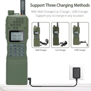 AR-152 10W Powerful Ham Radio Military Grade Long Range Two Way Radio with 12000mAh Larger Battery,Tactical Antenna,Speaker Mic and USB Charging Cable Full Kits