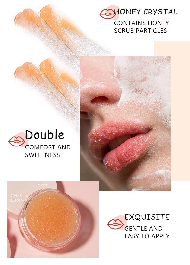 Lip Scrub, (Caramel) Lip Scrubs Exfoliator & Moisturizer Lip Brightening Lip Exfoliator for Dark Lips, Gentle Exfoliation Lip Care Products, Repair Dry & Cracked Lips by Samnyte