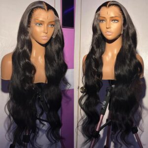 Body Wave Lace Front Wigs Human Hair Wigs for Women 180% Density Human Hair Lace Front Wigs 13x4 HD Transparent Glueless Lace Frontal Wigs Human Hair Pre Plucked with Baby Hair (20 Inch)