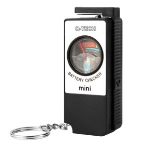 mini battery tester checker for aa aaa c d 9v 1.5v button coin batteries with keychain black