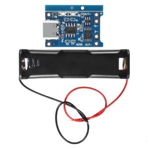 Alinan 5pcs TP4056 Charging Module Type C USB Lithium Battery Charging Board BMS 5V 1A Li-ion Micro USB Charge Module Protection with 5pcs 3.7V 18650 Battery Holder Bundle with Wire