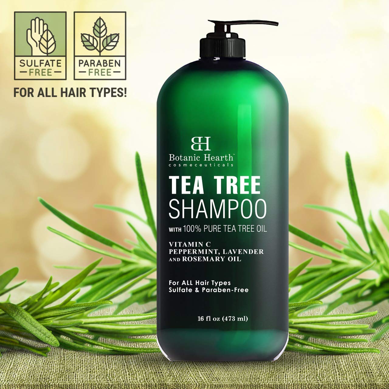 Botanic Hearth Keratin Hair Mask (16 oz) and Tea Tree Shampoo et (16 fl oz) Bundle