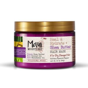 Maui Moisture Heal & Hydrate + Shea Butter Hair Mask & Leave-In Conditioner Heal & Hydrate + Shea Butter Conditioner to Repair & Deeply Moisturize Tight Curly Hai