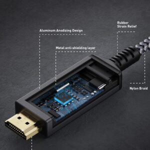 Maxonar 8K DisplayPort 1.4 to HDMI 2.1 Cable, 6.6FT Unidirectional DP1.4 to HDMI 2.1 Video Cord Support 4K@120Hz Dynamic HDR,HDCP 2.3,DSC 1.2a for RTX 3090, RX6900, PC, AMD NVIDIA Graphics