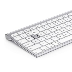 Bluetooth Keyboard for Mac, Multi-Device Rechargeable Keyboard, Ultra-Slim Wireless Keyboard with Full-Size Number Pad, Compatible with Apple MacBook Pro/Air, iMac, iPhone, iPad