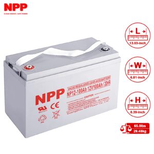 NPP NP12-100Ah 12 Volt 100Ah Battery, Sealed Lead Acid 12V 1200WH Battery M6 x 20(T16A) Marine Rechargeable Replacement Battery for RV, Solar, Trolling Motor, Travel Trailer, Energy Storage, Off Grid