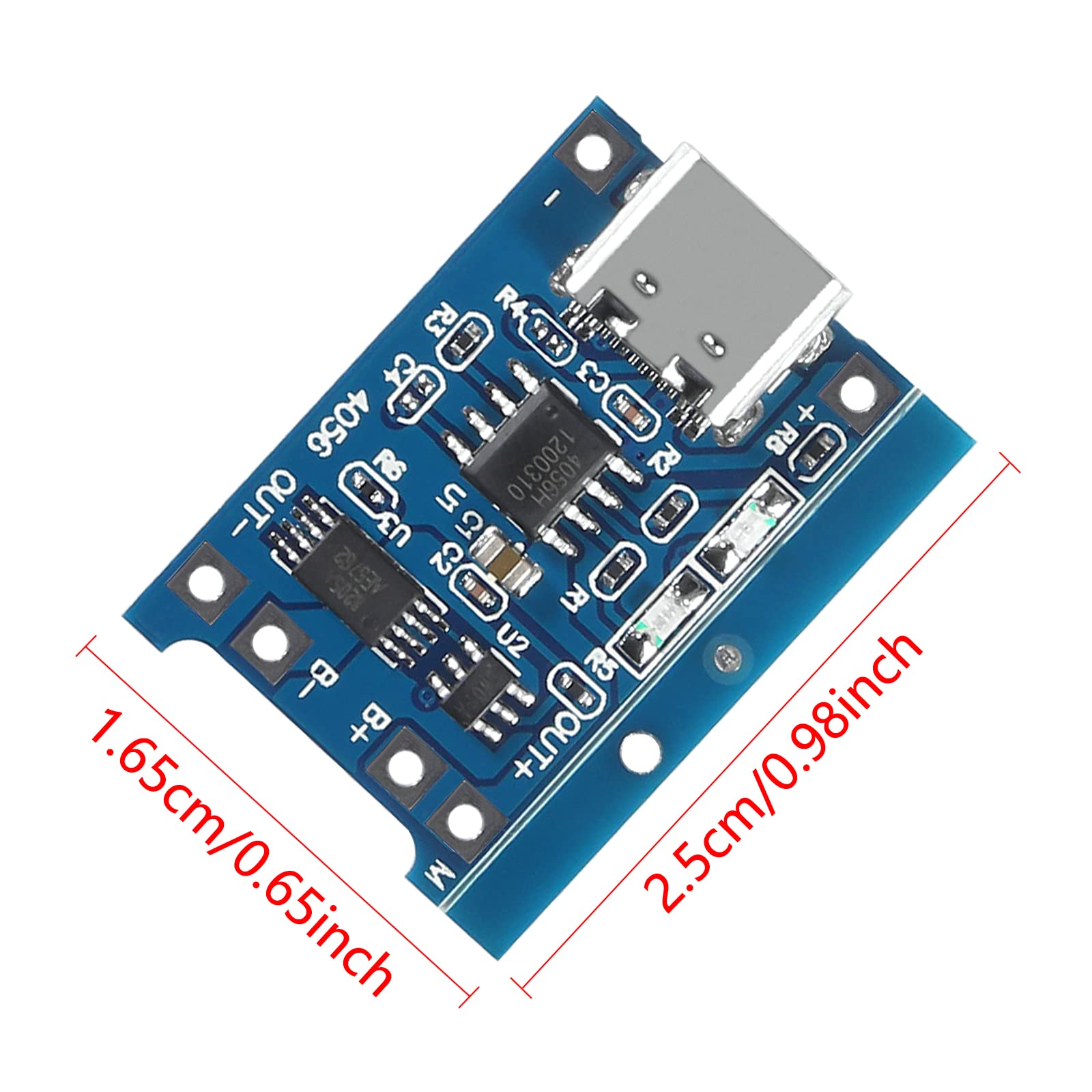 Alinan 5pcs TP4056 Charging Module Type C USB Lithium Battery Charging Board BMS 5V 1A Li-ion Micro USB Charge Module Protection with 5pcs 3.7V 18650 Battery Holder Bundle with Wire