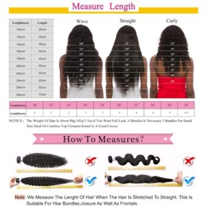 Hair Extensions, Wigs & Accessories Brazilian Kinky Curly Hair 3 Bundles with 4 * 4 Closure Human Hair Bundles with Closure Human Hair Weave for Women