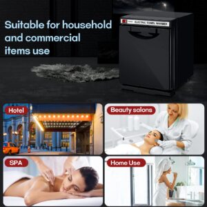 Utenzi Hot Black Towel Warmers, Professional 5L Capacity for Spa Salon Gym Hotel Home Use Hot Towel Cabinet, Towel Warmer for Facials, Barber, Salon, Upgrade Fast Heating Aluminum Interior