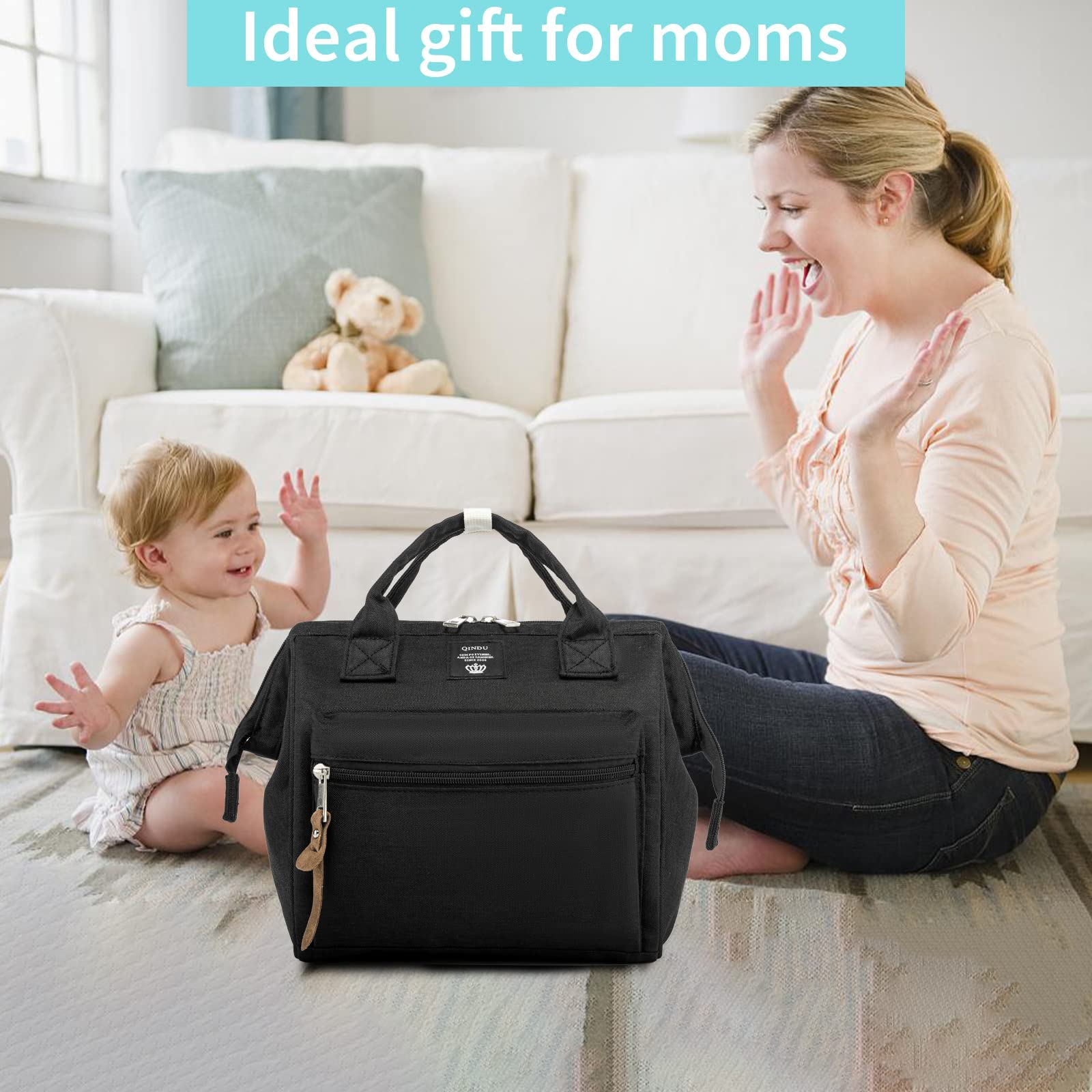 Beaulyn Small Diaper Bag, Mini Diaper Bag Backpack & Crossbody Diaper Tote Bag with Insulated Pocket