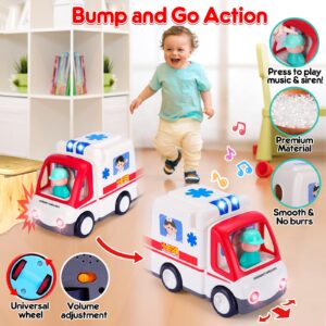 Hekaty Baby Toys for 1 2 3 Year Old Boys Girls Ambulance Car Musical Toy for Toddler 1-3 with Medical&Tools&Light&Sound Early Learning Educational Baby Toys 12-18 Months Kid