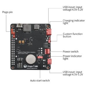 PiSugar 3 Plus Portable 5000 mAh UPS Lithium Battery Power Module Platform for Every Raspberry Pi 3B/3B+/4B Model Accessories handhold(Not Include Raspberry Pi)