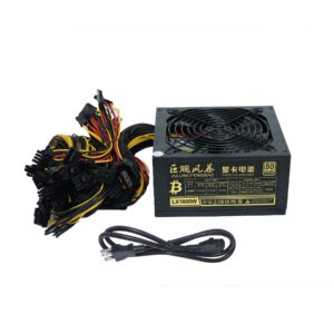 rovjk Mining Power Supply 1800W Support 8 GPU Cards for PSU (110V-220V), Suitable BTC ETH ETC ZEC ZCASH DGB XMR Miners (with Cord Supply)