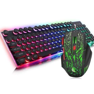 XYLXJ Gaming Keyboard and Mouse, Keyboard and Mouse Wired Gaming Keyboard and Mouse Combo RGB Backlit Gaming Keyboard