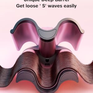 Wavytalk Professional Hair Crimper Curling Iron Wand Hair Waver 3 Barrel Beach Waves Rose Gold