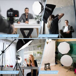 Skytex Softbox Lighting Kit（1Pack）, Continuous Photography Lighting Kit with 20x28in Soft Box 2x135W 5500K E27 Bulb, Photo Studio Lights Equipment for Camera Shooting, Video Recording