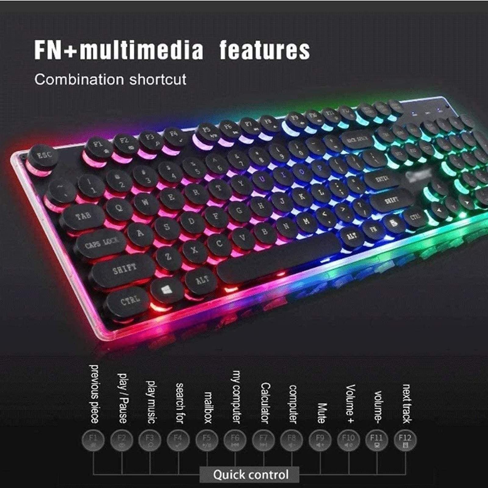 XYLXJ Gaming Keyboard and Mouse, Keyboard and Mouse Wired Gaming Keyboard and Mouse Combo RGB Backlit Gaming Keyboard