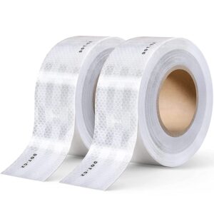 leoray reflective tapes 2" x 200 ft dot-c2 waterproof silver adhesive reflector tape for trailer cars trucks outdoor