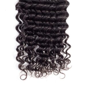 Hair Extensions, Wigs & Accessories Malaysian Deep Wave Hair Bundles 8-28 inch 100% Human Hair Weave Remy Hair Natural Color 4 pcs for Women (Stretched Length : 22 24 26 28)