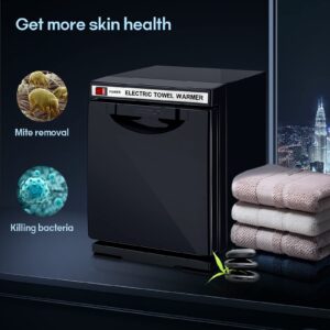 Utenzi Hot Black Towel Warmers, Professional 5L Capacity for Spa Salon Gym Hotel Home Use Hot Towel Cabinet, Towel Warmer for Facials, Barber, Salon, Upgrade Fast Heating Aluminum Interior