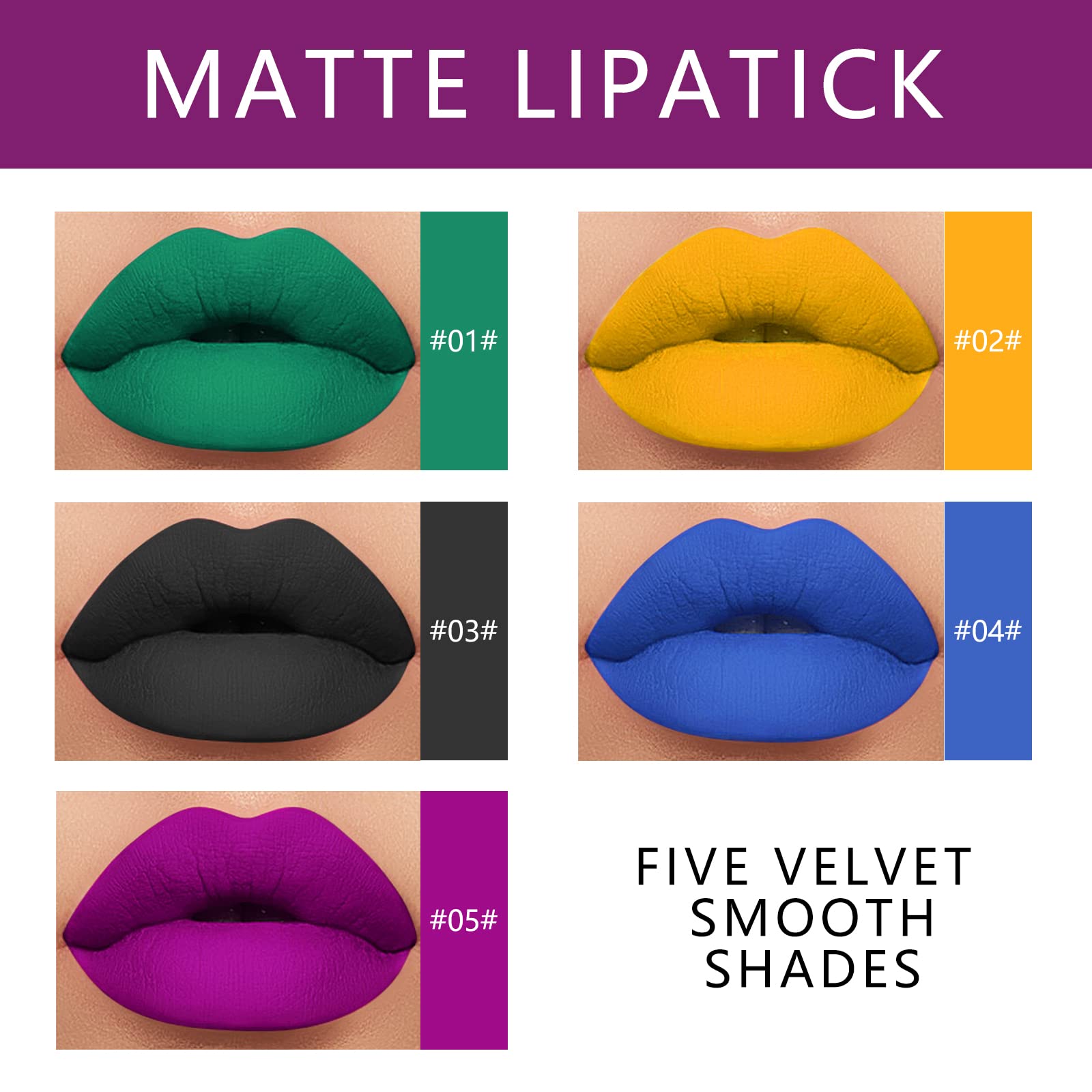 KYDA 10 Colors Lipstick, Matte Velvet&Glitter Metallic Colors, for Glossy Radiant&Full Matte Lip Gloss, Non-Stick Cup Long Wear Lip Glaze, High Pigmented Lipstick Cosmetic-SET A