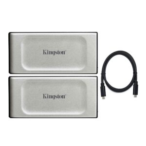 kingston xs2000 2tb high performance portable external ssd (2-pack) bundle with pro thunderbolt usb-c cable (3 items)