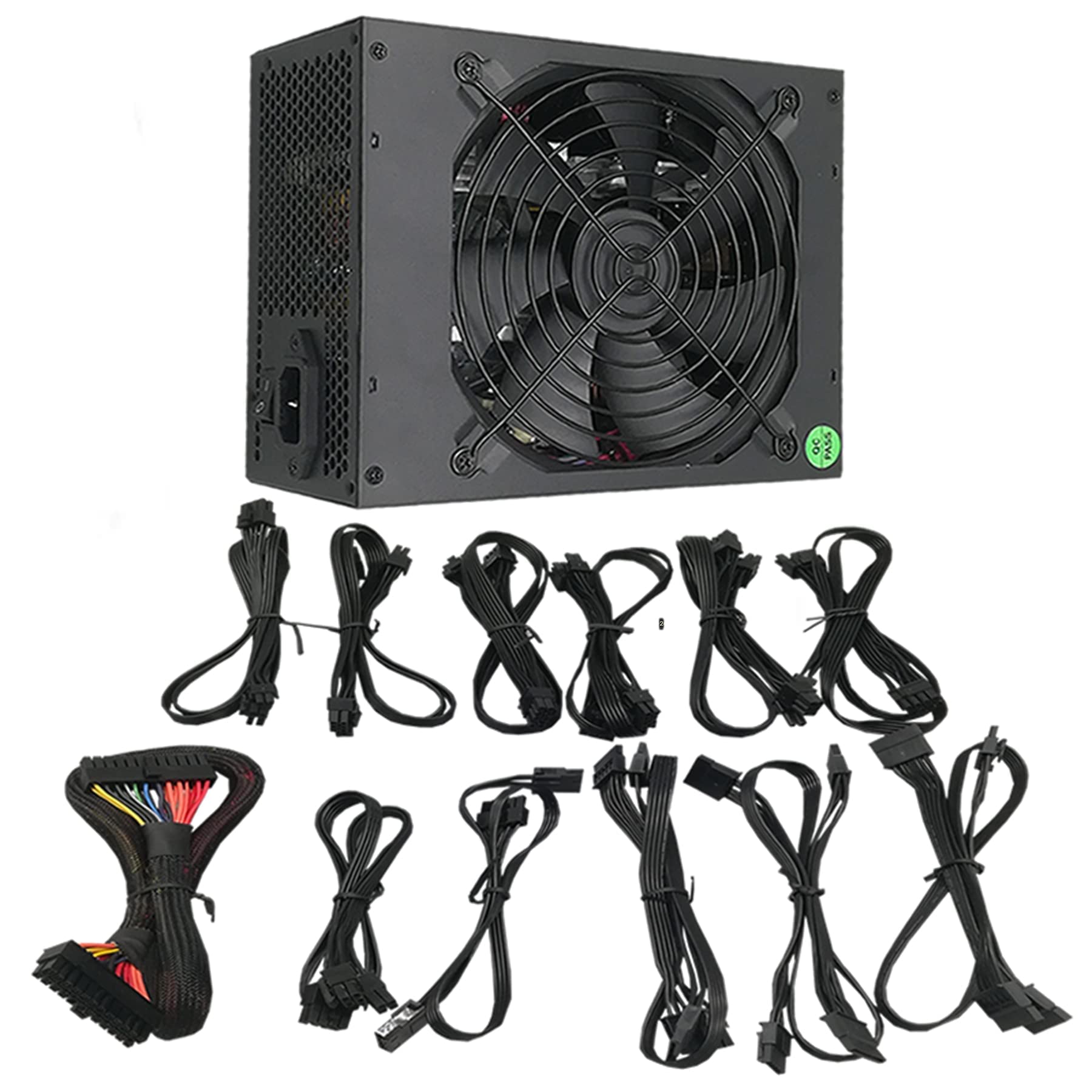 rovjk Mining Power Supply 1800W Support 8 GPU Cards for PSU (110V-220V), Suitable BTC ETH ETC ZEC ZCASH DGB XMR Miners (with Cord Supply)