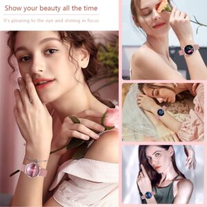 Smart Watches for Women, 2023 HD LCD Smart Watch for Android Phones and iPhone Compatible, Waterproof Fitness Smartwatch with Sleep Tracker, Heart Rate, Blood Oxygen Monitor, Smartwatch Rose Gold