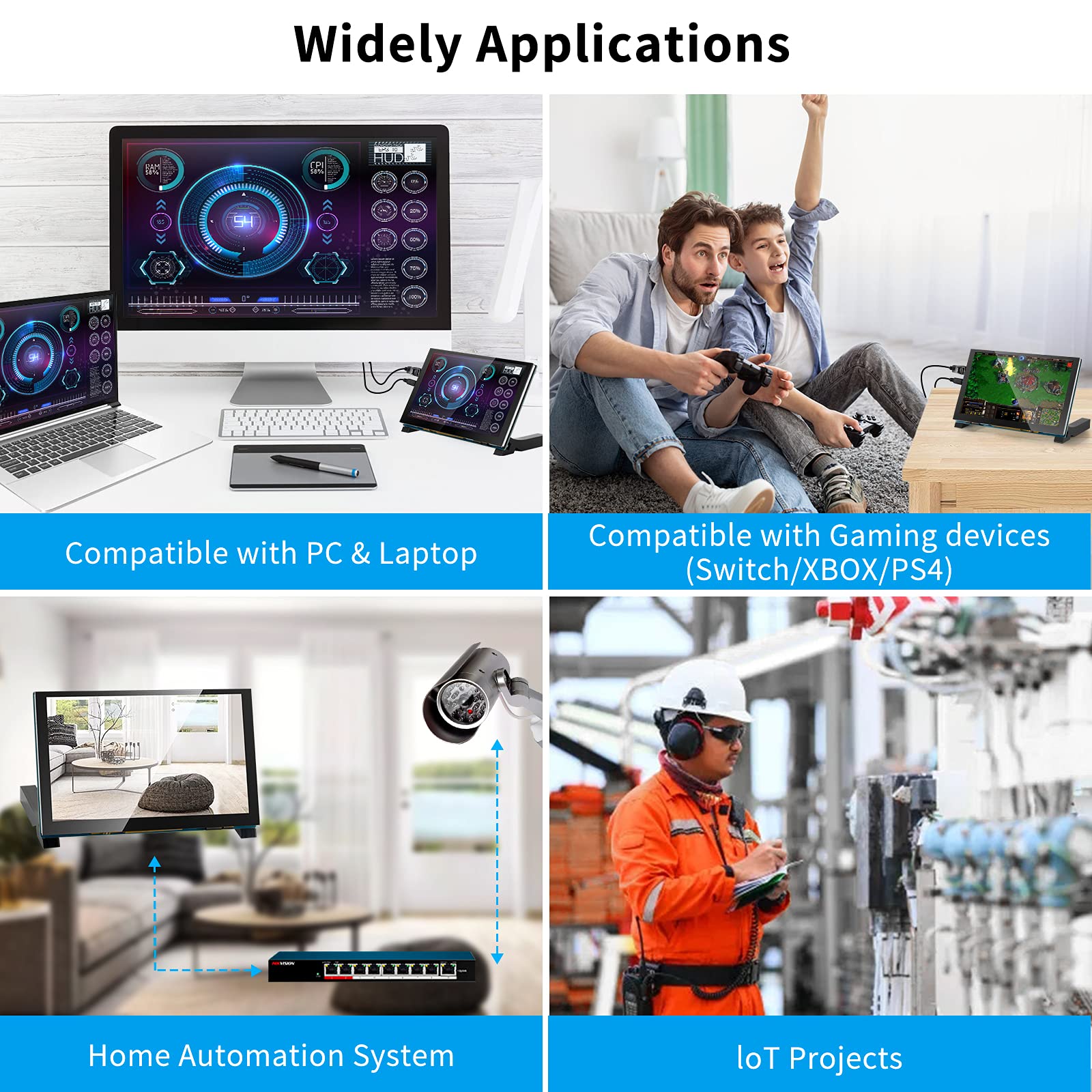 Portable 5'' HDMI Touchscreen - AURSINC IPS LCD Display Monitor for Raspberry Pi 4 4B 3B+ 3B 3A+ 2B B+ Windows 7/8/10 | Capacitive Touch Panel with DSI Cables | 800x480 PXS | Plug & Play Driver Free