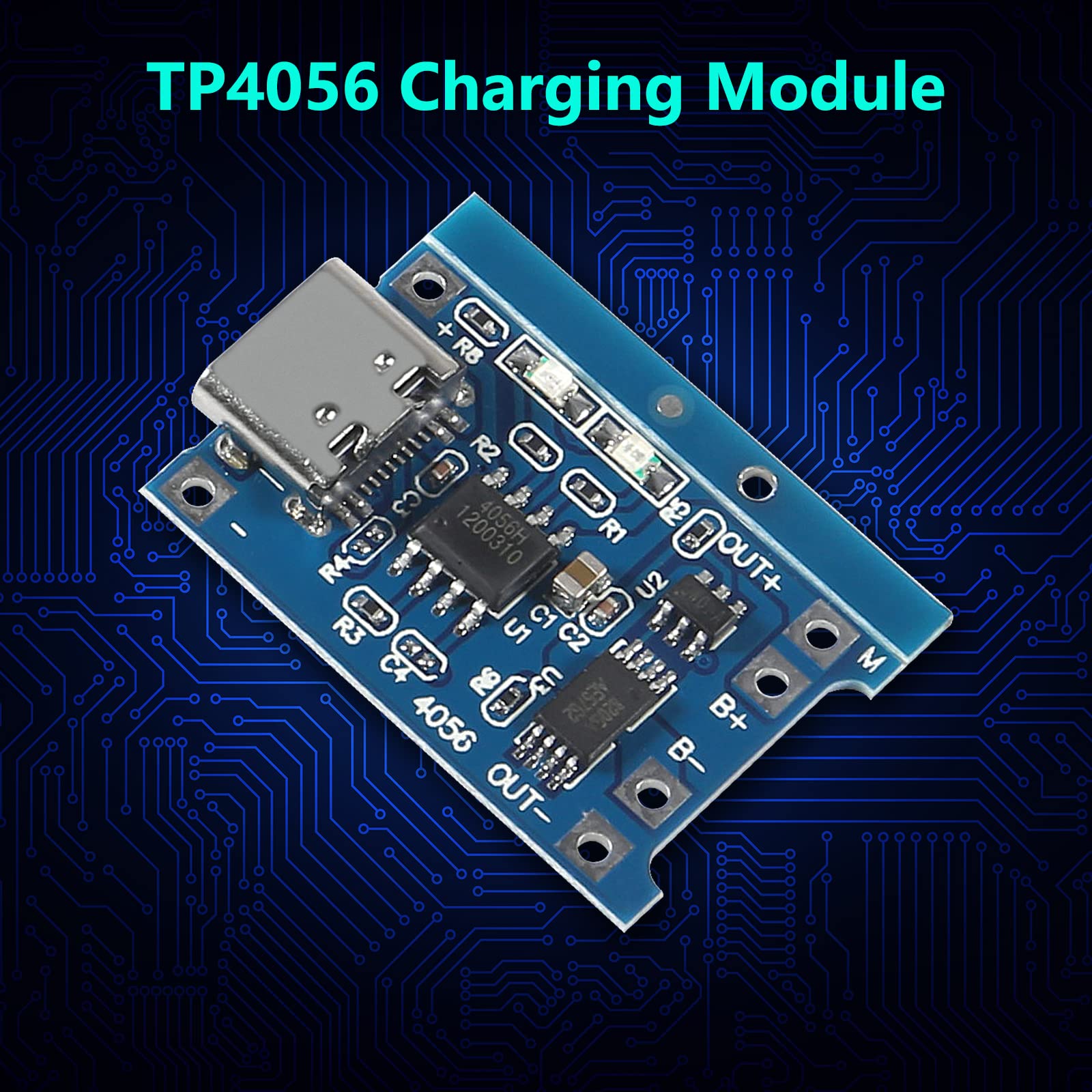 Alinan 5pcs TP4056 Charging Module Type C USB Lithium Battery Charging Board BMS 5V 1A Li-ion Micro USB Charge Module Protection with 5pcs 3.7V 18650 Battery Holder Bundle with Wire