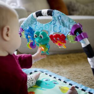 Baby Einstein Neptune's Discovery Reef Baby Tummy Time Activity Gym Toy Bar with Soft Comfortable Mat, 65 Melodies and Songs and Light Up Features