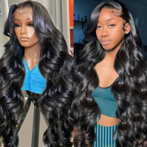 body wave lace front wigs human hair wigs for women 180% density human hair lace front wigs 13x4 hd transparent glueless lace frontal wigs human hair pre plucked with baby hair (20 inch)