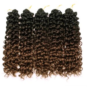 GoGo Curl Crochet hair 18inch Water Wave Crochet hair Ombre Synthetic Bohemian Crochet Braid Deep Wave Braiding hair Extensions (5Packs,1B/4/30)