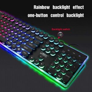 XYLXJ Gaming Keyboard and Mouse, Keyboard and Mouse Wired Gaming Keyboard and Mouse Combo RGB Backlit Gaming Keyboard