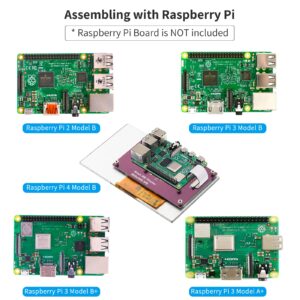 AURSINC 7 inch HDMI Screen LCD Display Monitor for Raspberry Pi 4 4B 3B+ 3B 3A+ 2B B+ Windows 7/8/10 | Capacitive Panel with DSI Cable | 800x480 Pixel | Plug&Play Driver Free (NOT Touchscreen)