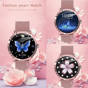 Smart Watches for Women, 2023 HD LCD Smart Watch for Android Phones and iPhone Compatible, Waterproof Fitness Smartwatch with Sleep Tracker, Heart Rate, Blood Oxygen Monitor, Smartwatch Rose Gold