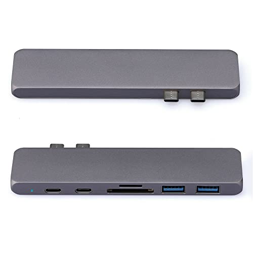 MMOBIEL USB C Hub Type C Hub Adapter Compatible with MacBook Pro/Air, iMac, Mac Mini/iPhone 15- TF/SD Card Reader, 2X USB 3.0 Ports, 4K HDMI Output, 2X USB C Data Slot - 7 Ports