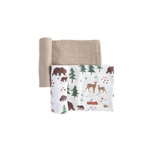 red rovr organic cotton swaddle | newborn receiving blanket | baby wrap | boy, girl, unisex | soft, lightweight, breathable | burping, nursing | 2-pack | 44" x 44" | bear buddies