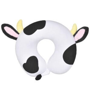 glcs glaucus kid travel pillow for car airplane soft kids neck pillow for head chin support cute animal u shaped travel pillow portable essential for road trip traveling white cow