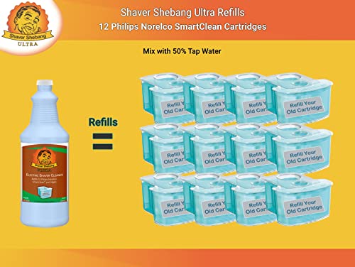 Shaver Shebang refills for 12 Philips SmartClean cartridges